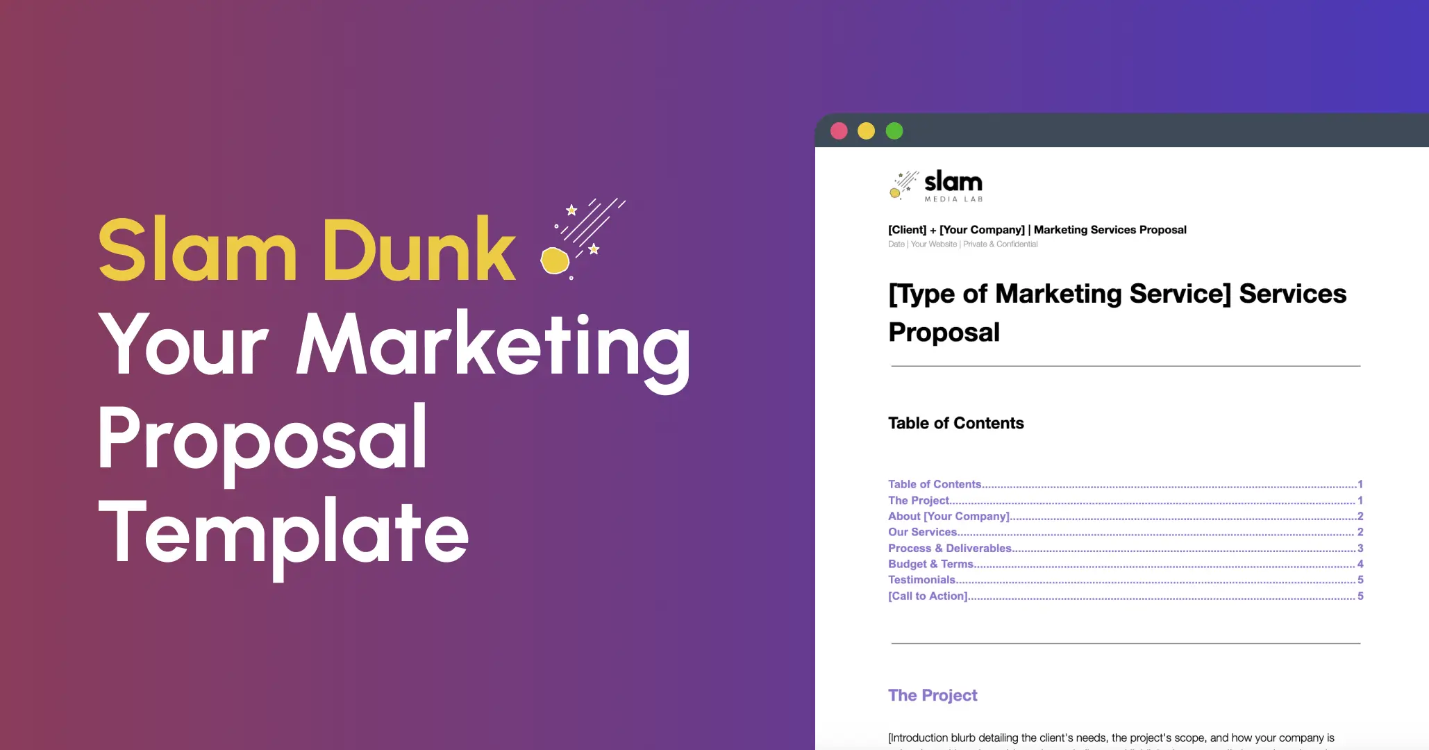 Marketing Proposal Template [Used to Close 100K+ Deals] | Slam Media Lab